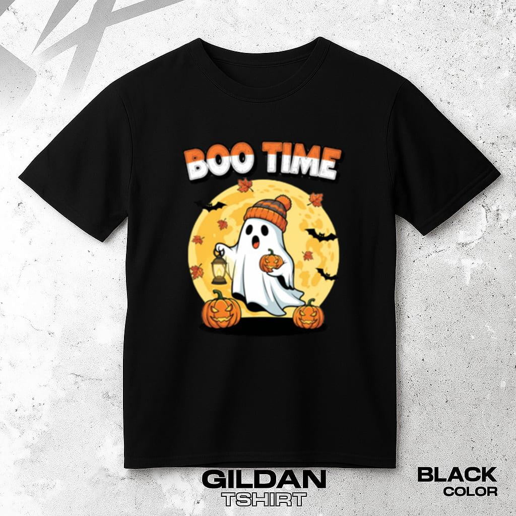 Boo Time Ghost Lantern Pumpkin Fall Graphic Unisex T-Shirt Halloween ...