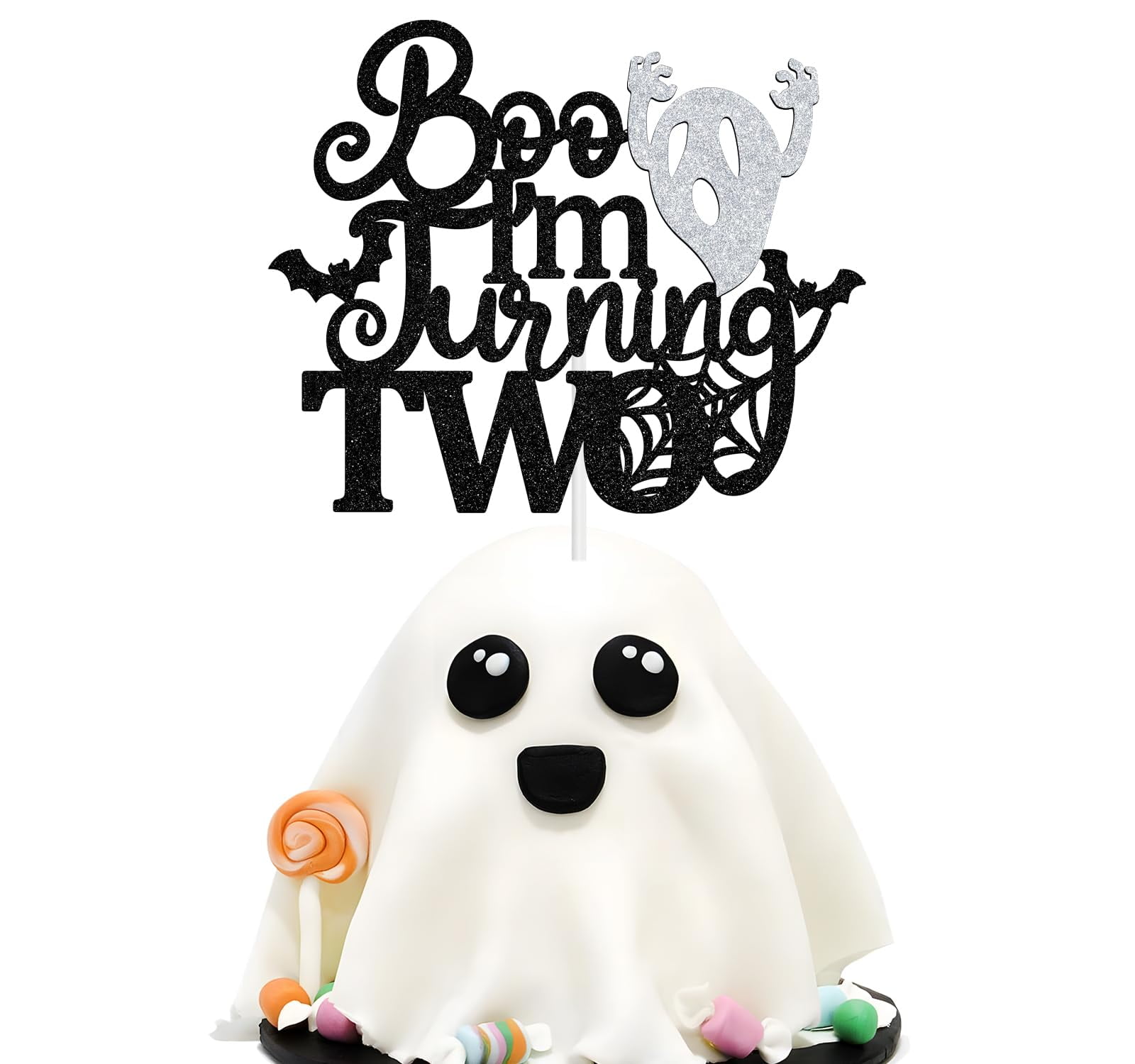 Boo I'm Turning Two Cake Topper, AIS1 The Spooky Two/Bat Second Cake ...