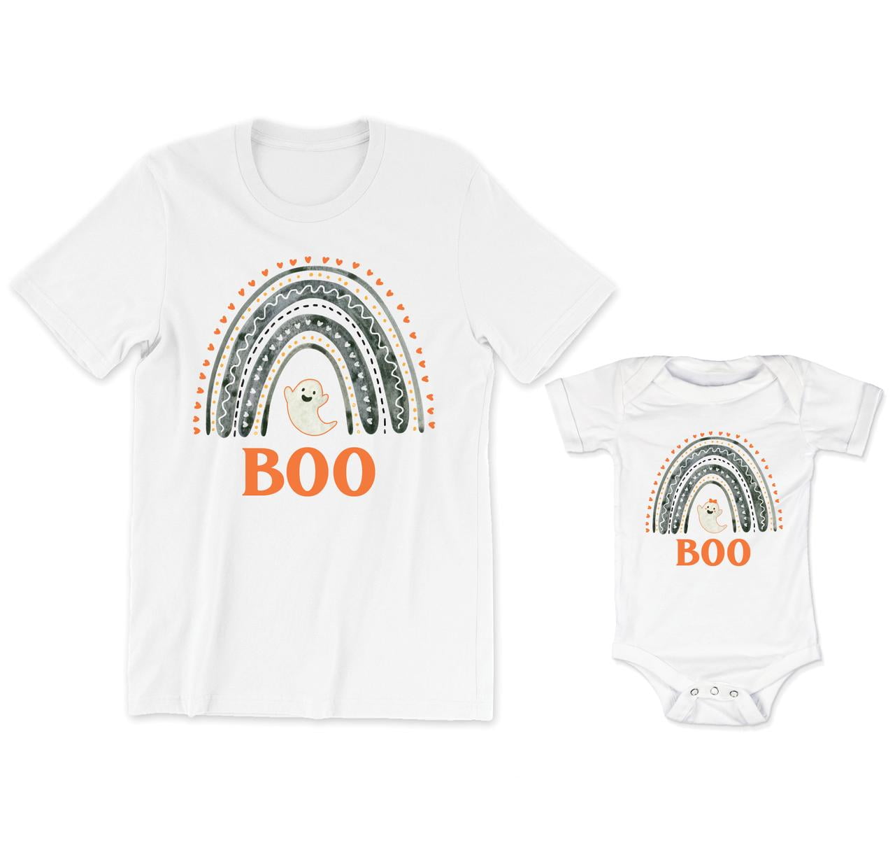 Boo Women's T-Shirt Halloween Rainbow Cute Ghost Graphic Tee Boo Baby ...