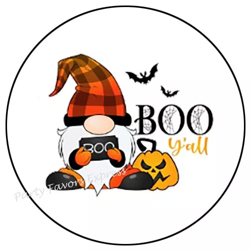 Boo Y'All Gnome Halloween Labels Envelope Seals Sticker Party Favors ...