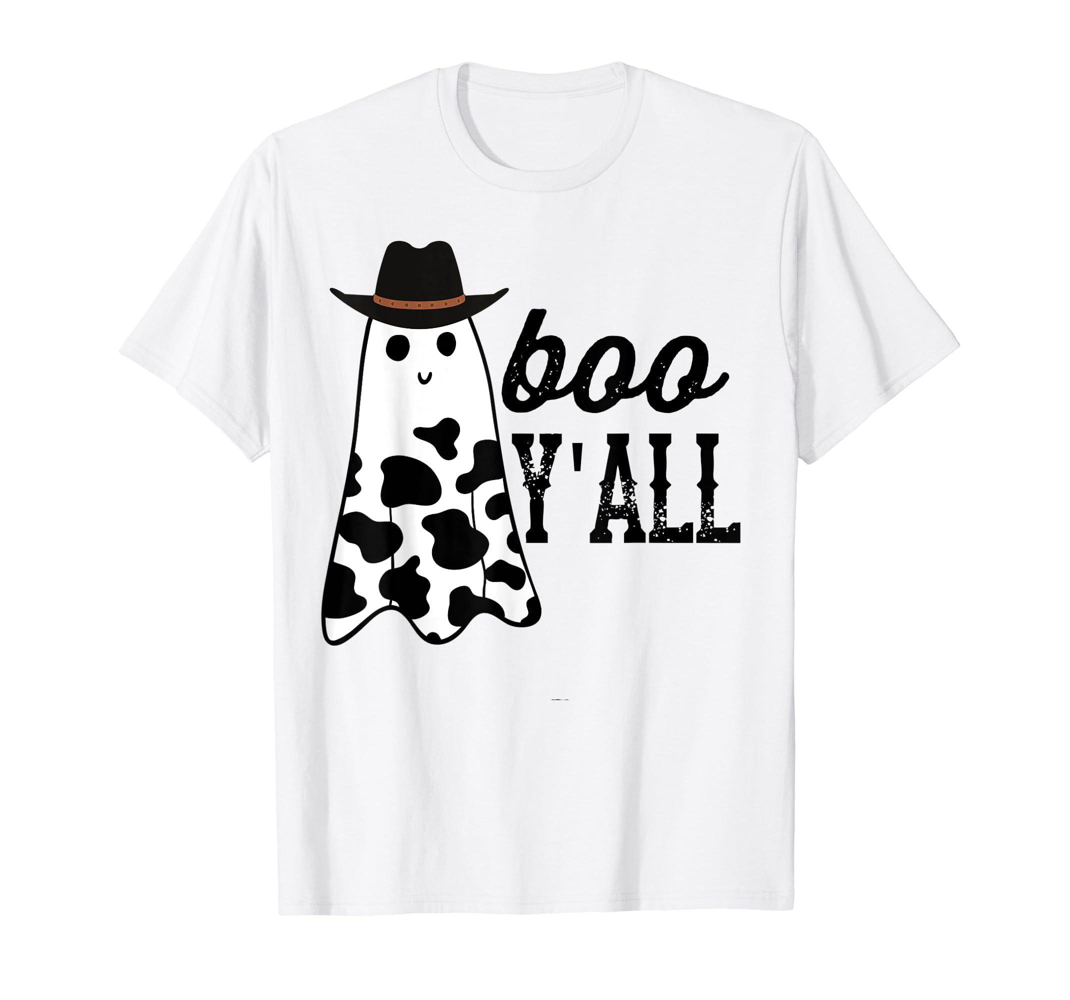 Boo Y'all Ghost Scary Western Cowboy Cowgirl Funny Halloween T-Shirt ...