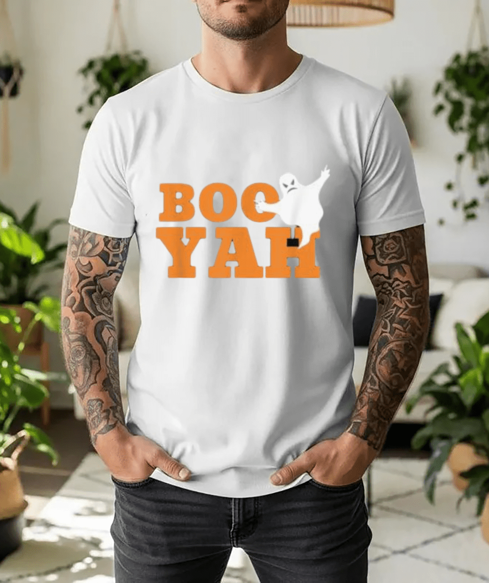 Boo Yah Funny Halloween Costume Humor Graphic Ghost Unisex T-Shirt, for ...