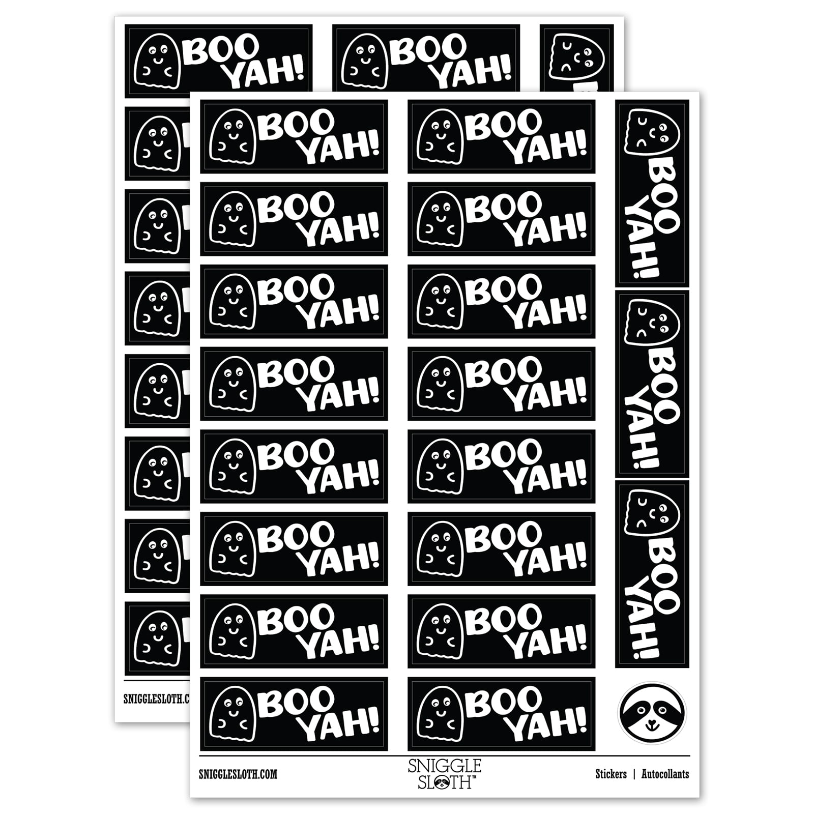 Boo Yah Ghost Teacher Student School Sticker Set - Black - Gloss Finish ...