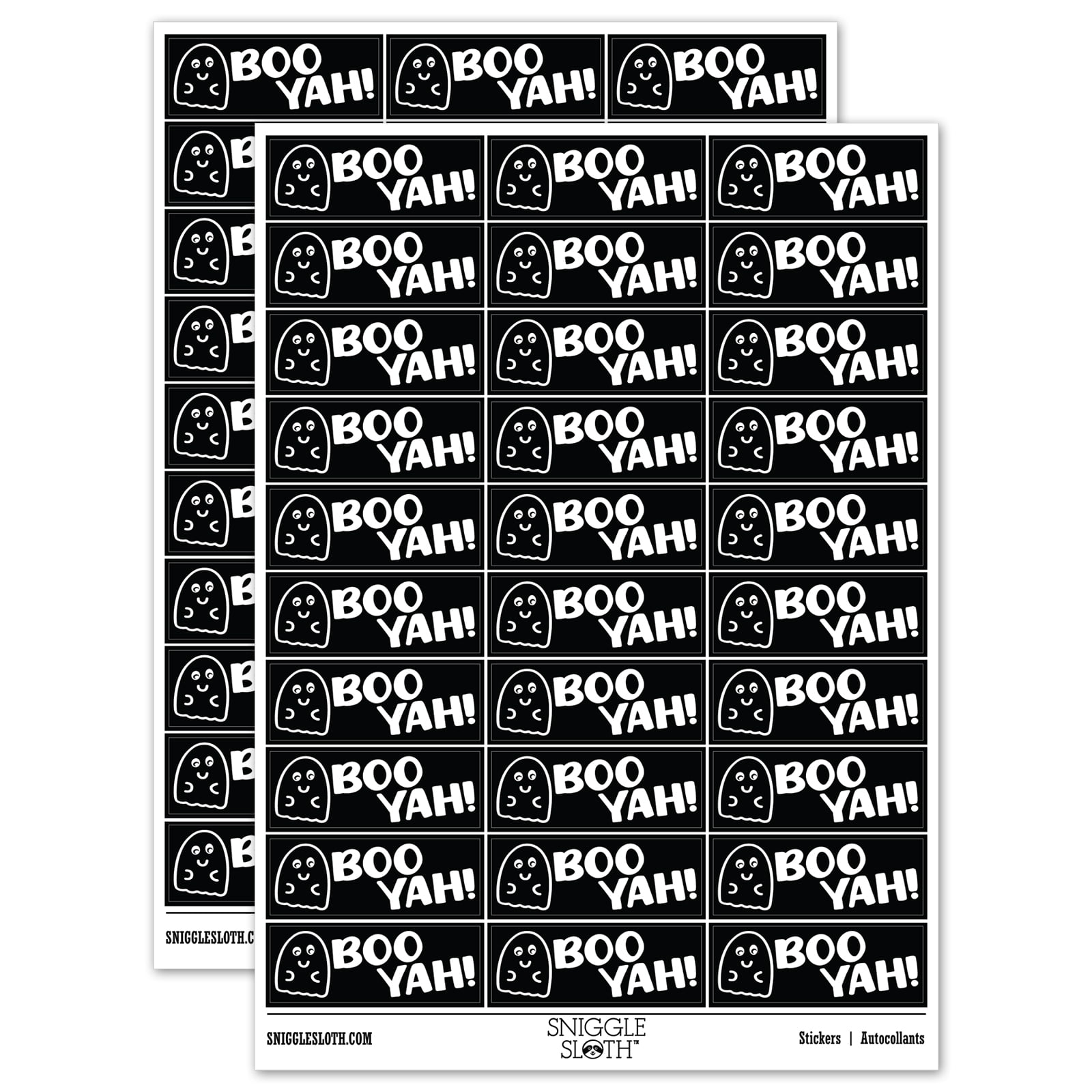Boo Yah Ghost Teacher Student School Sticker Set - Black - Matte Finish ...