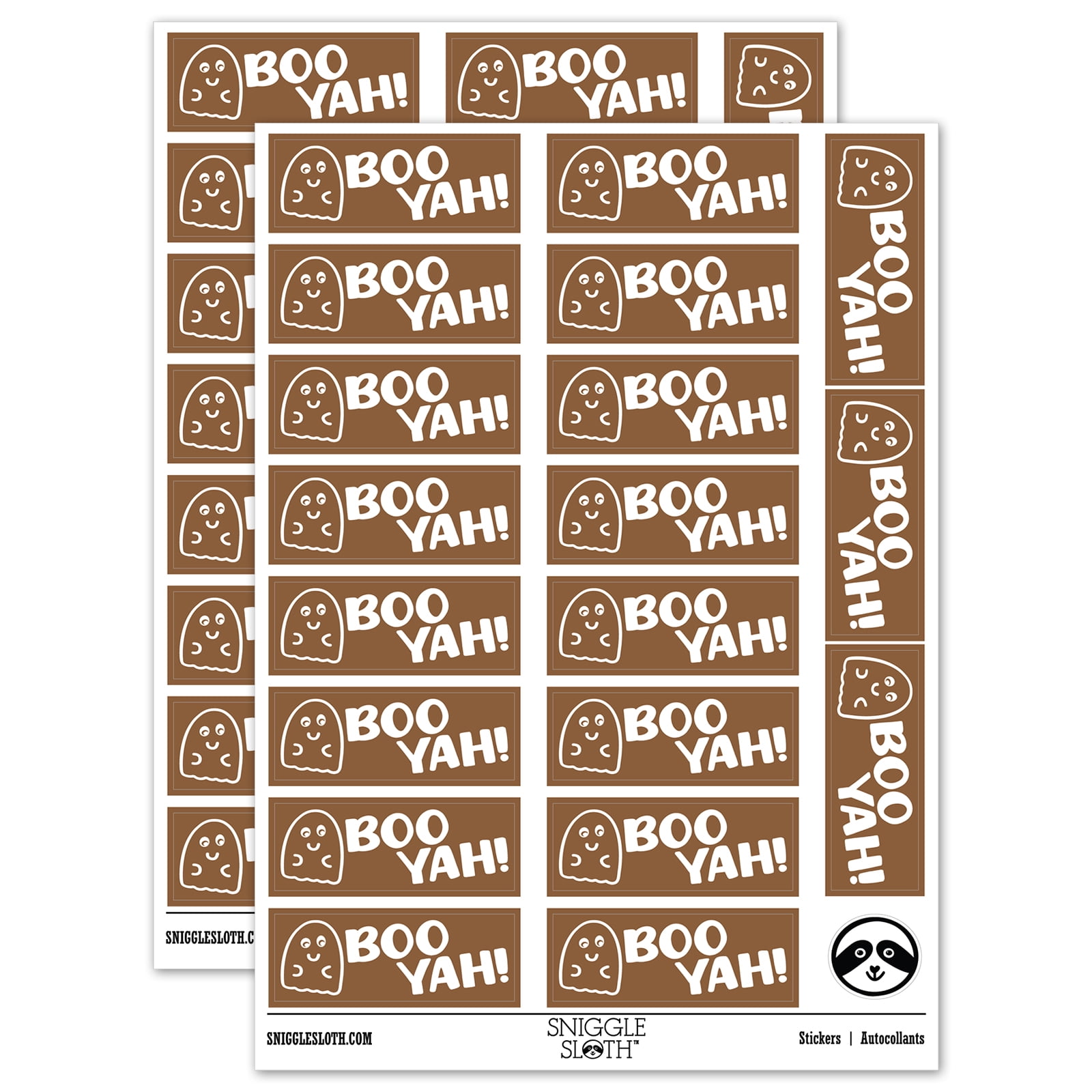 Boo Yah Ghost Teacher Student School Sticker Set - Brown - Gloss Finish ...