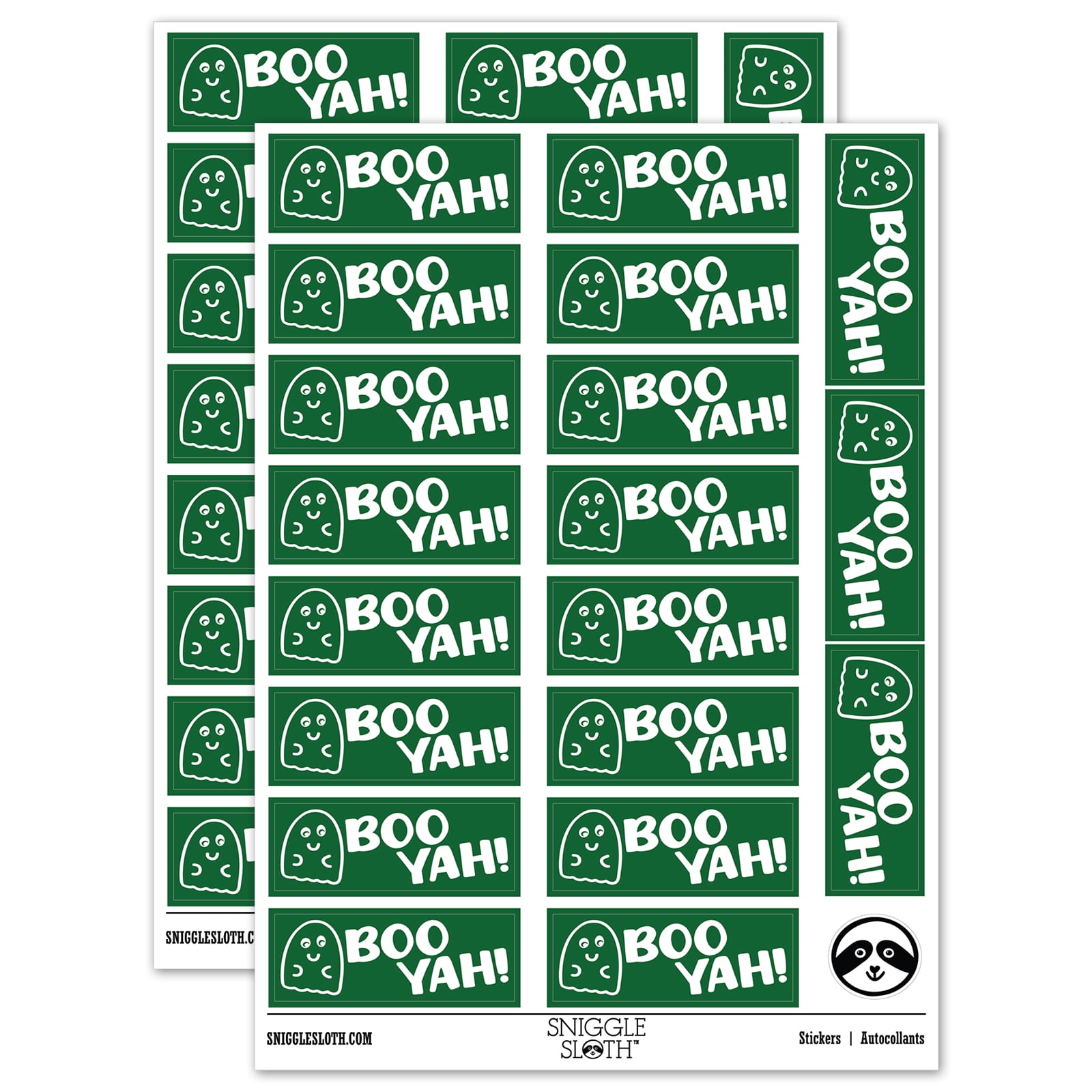 Boo Yah Ghost Teacher Student School Sticker Set - Dark Green - Gloss ...