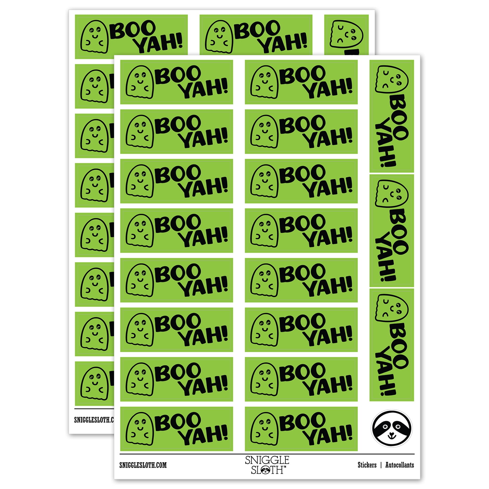 Boo Yah Ghost Teacher Student School Sticker Set - Light Green - Gloss ...
