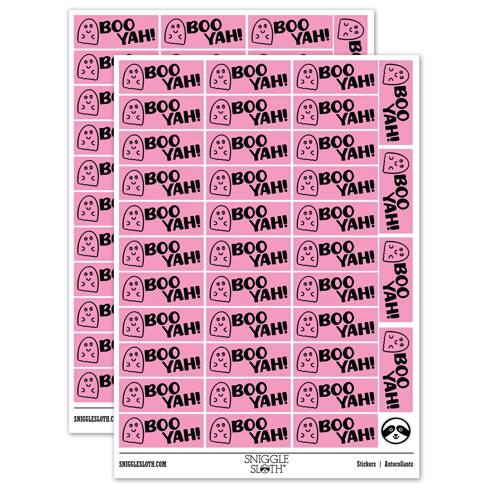 Boo Yah Ghost Teacher Student School Sticker Set - Light Pink - Matte ...