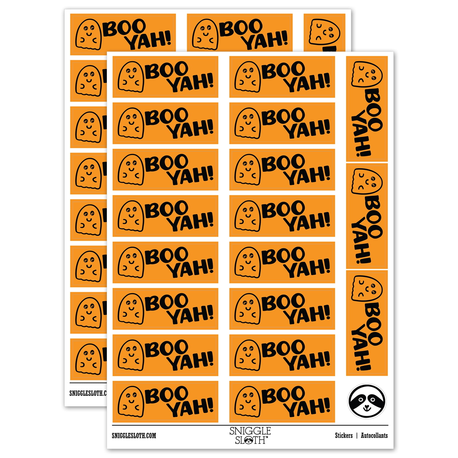 Boo Yah Ghost Teacher Student School Sticker Set - Orange - Gloss ...
