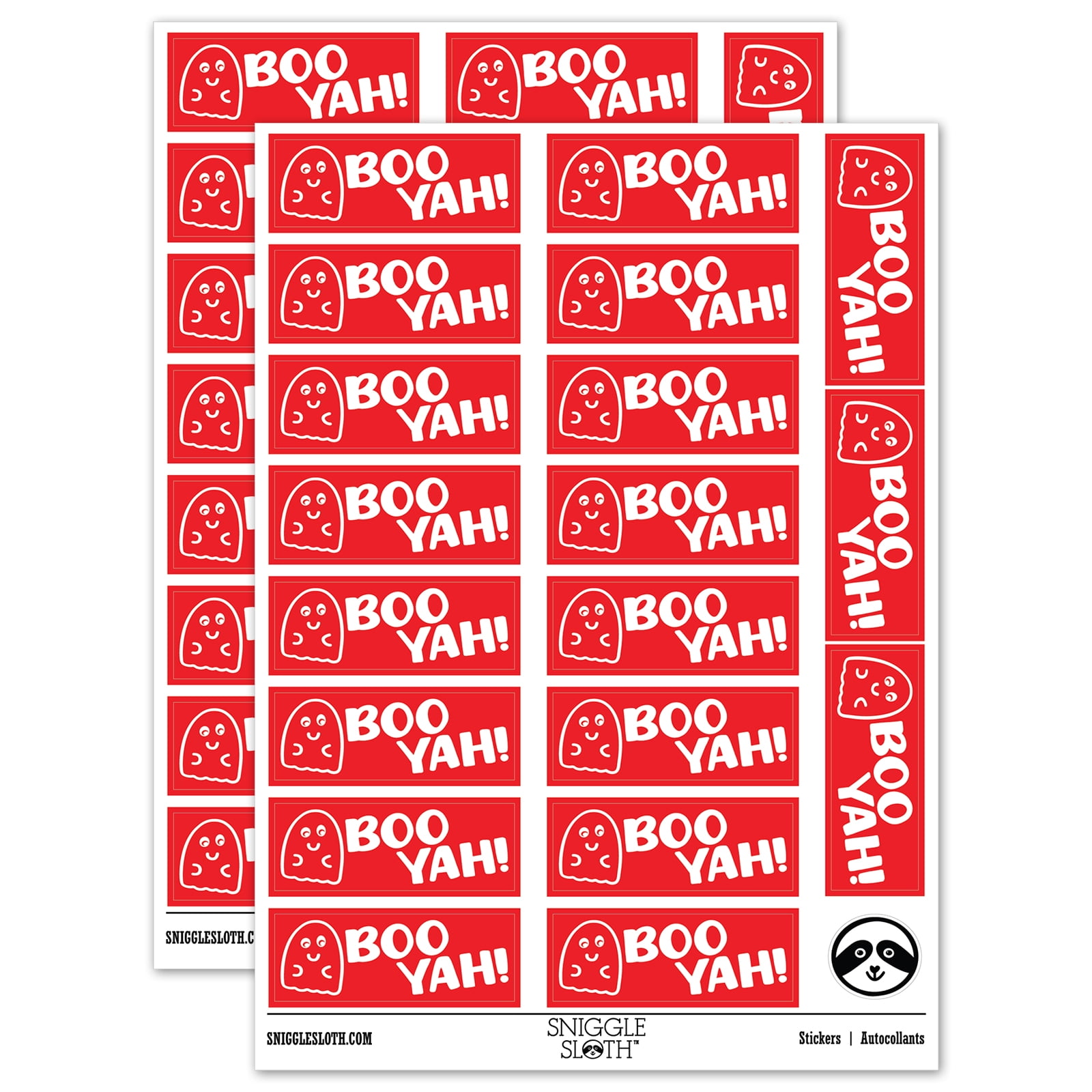 Boo Yah Ghost Teacher Student School Sticker Set - Red - Matte Finish ...