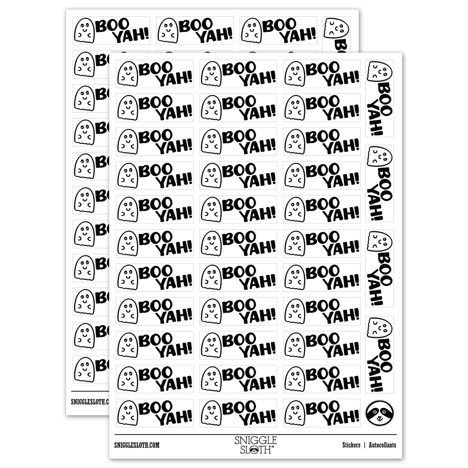 Boo Yah Ghost Teacher Student School Sticker Set - White - Gloss Finish ...