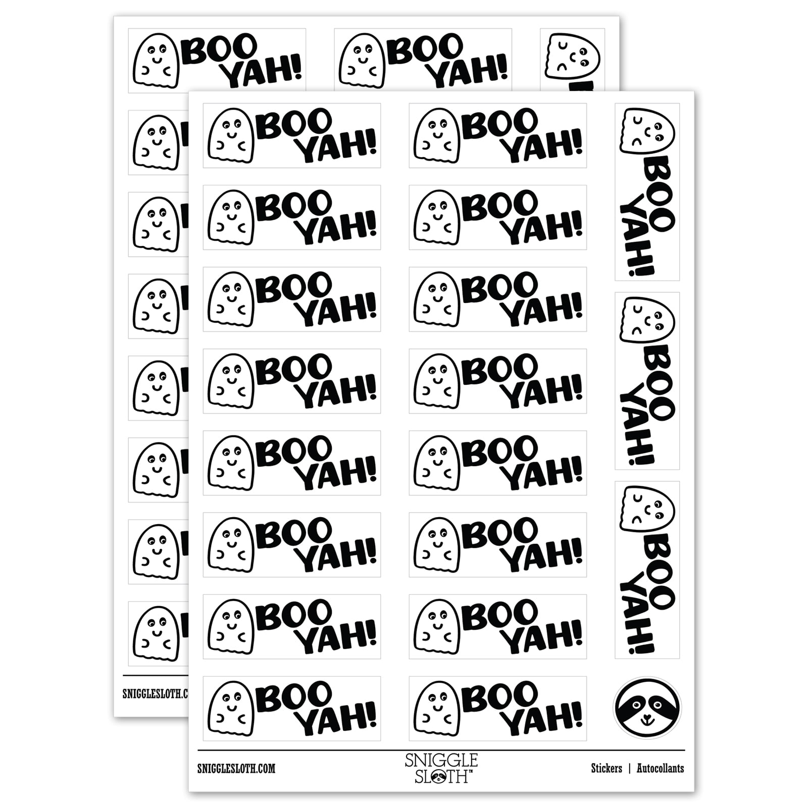 Boo Yah Ghost Teacher Student School Sticker Set - White - Gloss Finish ...