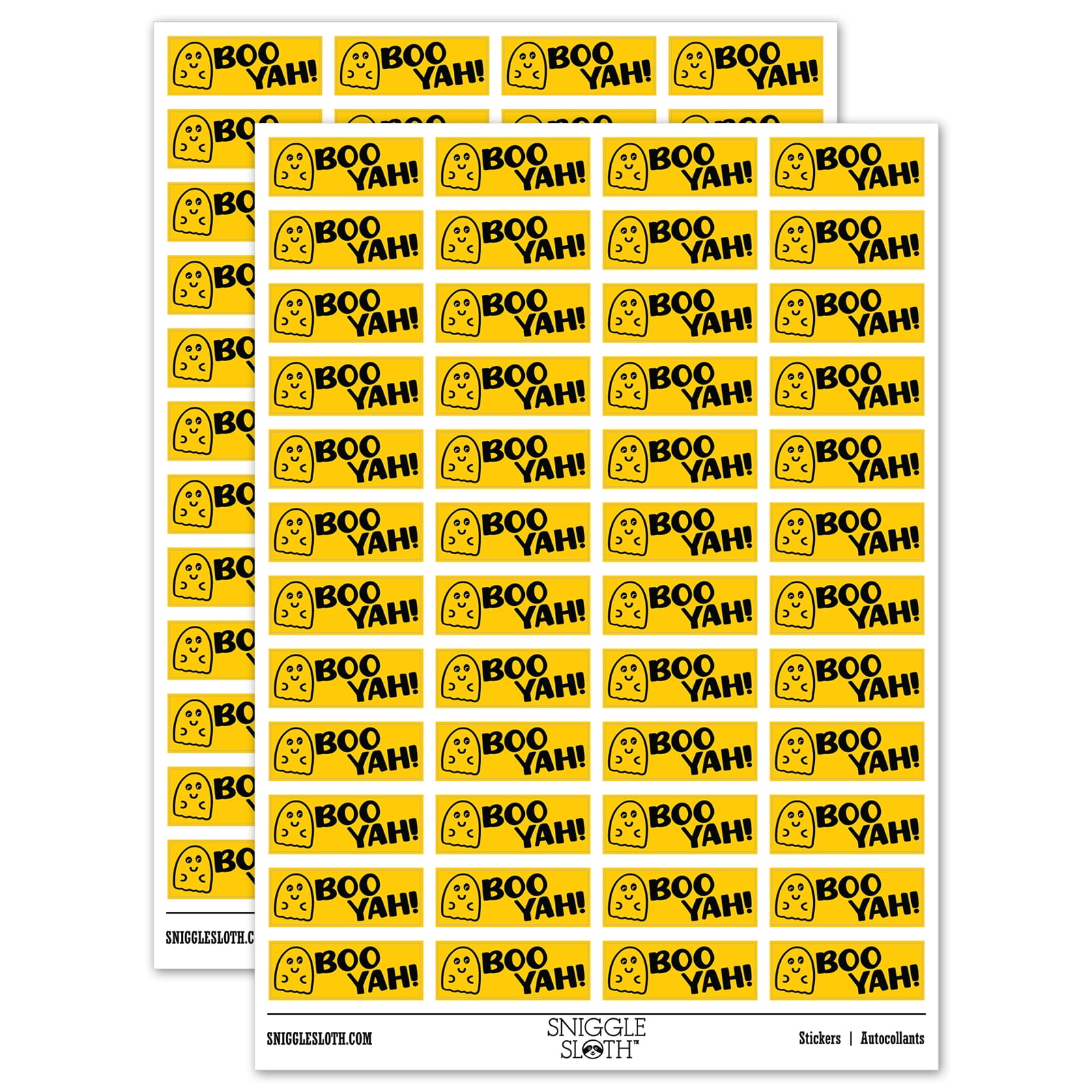 Boo Yah Ghost Teacher Student School Sticker Set - Yellow - Gloss ...
