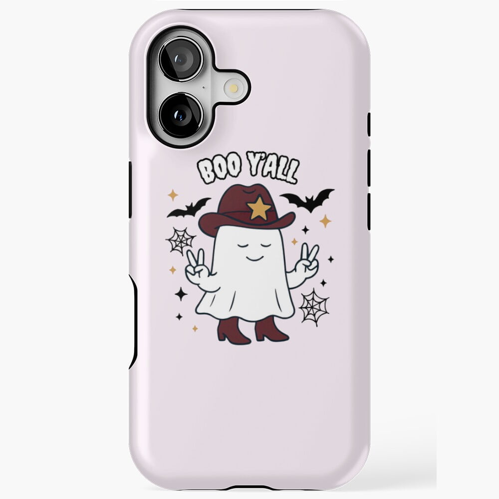 Boo Yall Cute Cowboy Ghost Halloween Design Funny Creepy October iPhone ...