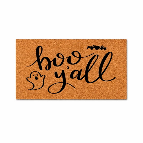 Boo Yall Doormat, Halloween Welcome Mat, Funny Front Door Entryway ...