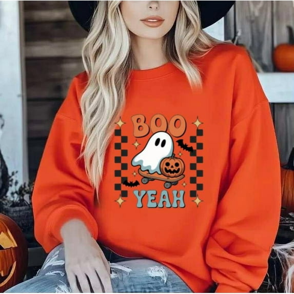 Boo Yeah Cute Ghost Skateboard Ghostly Season Funny Halloween Kid ...