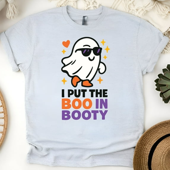 Boo in Booty Ghost T-Shirt | Funny Unisex Spooky Outfit, Ash, Size XL ...