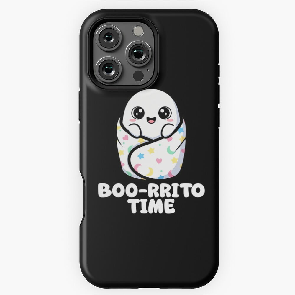 Boo rrito Time Ghost Halloween Phone Case for iPhone 16 15 14 13 12 11 ...