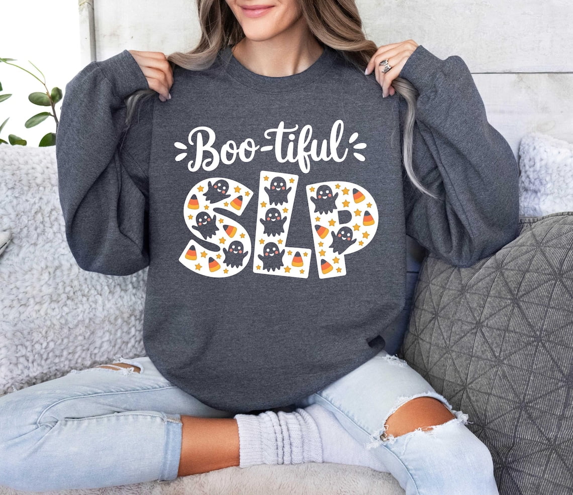 Boo-tiful SLP Tshirt,Speech Therapy Shirt,Fall Spooky Season Sweater ...