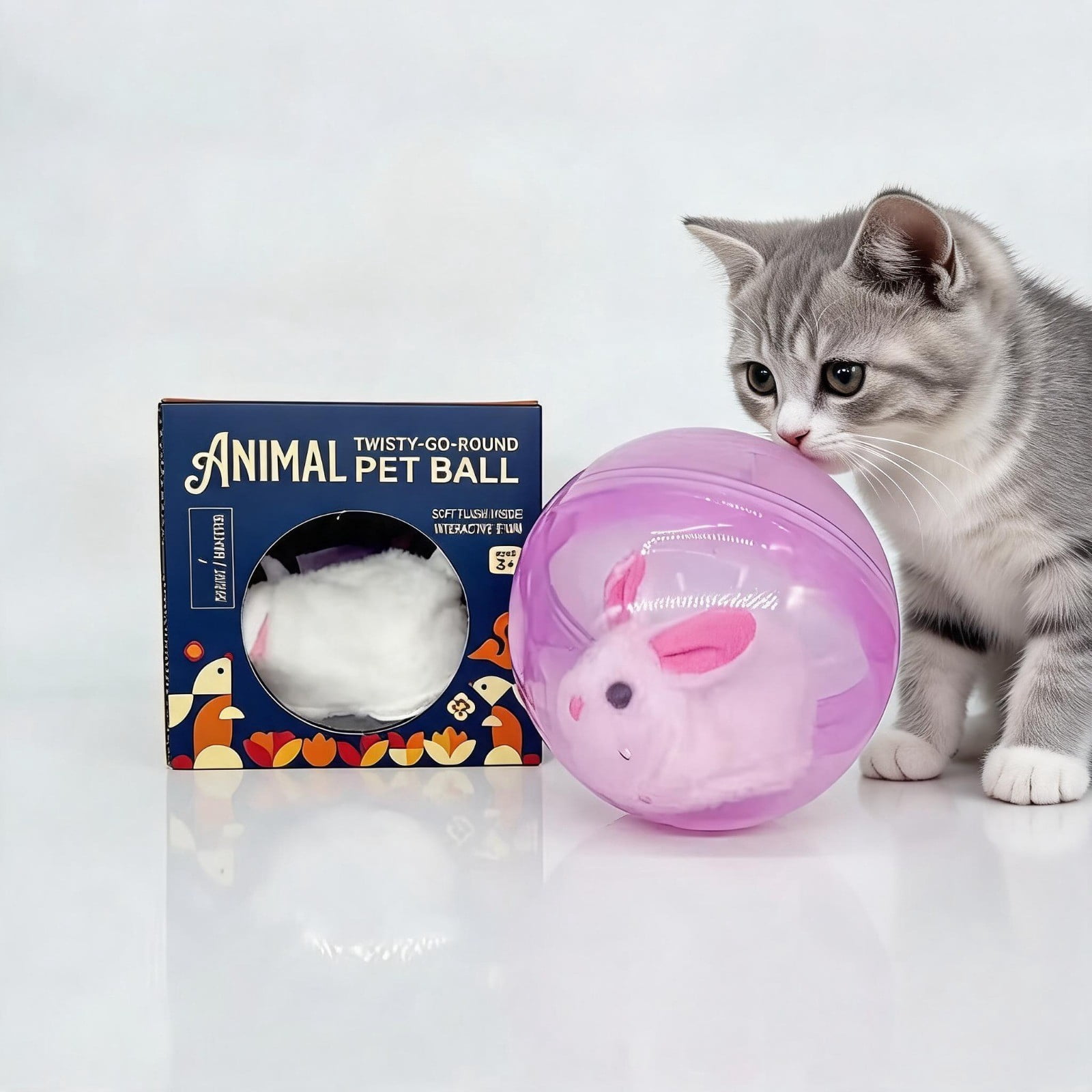 BooBubble 4.29in Hamster Ball, Automatic Rolling Ball Hamster for Cats ...