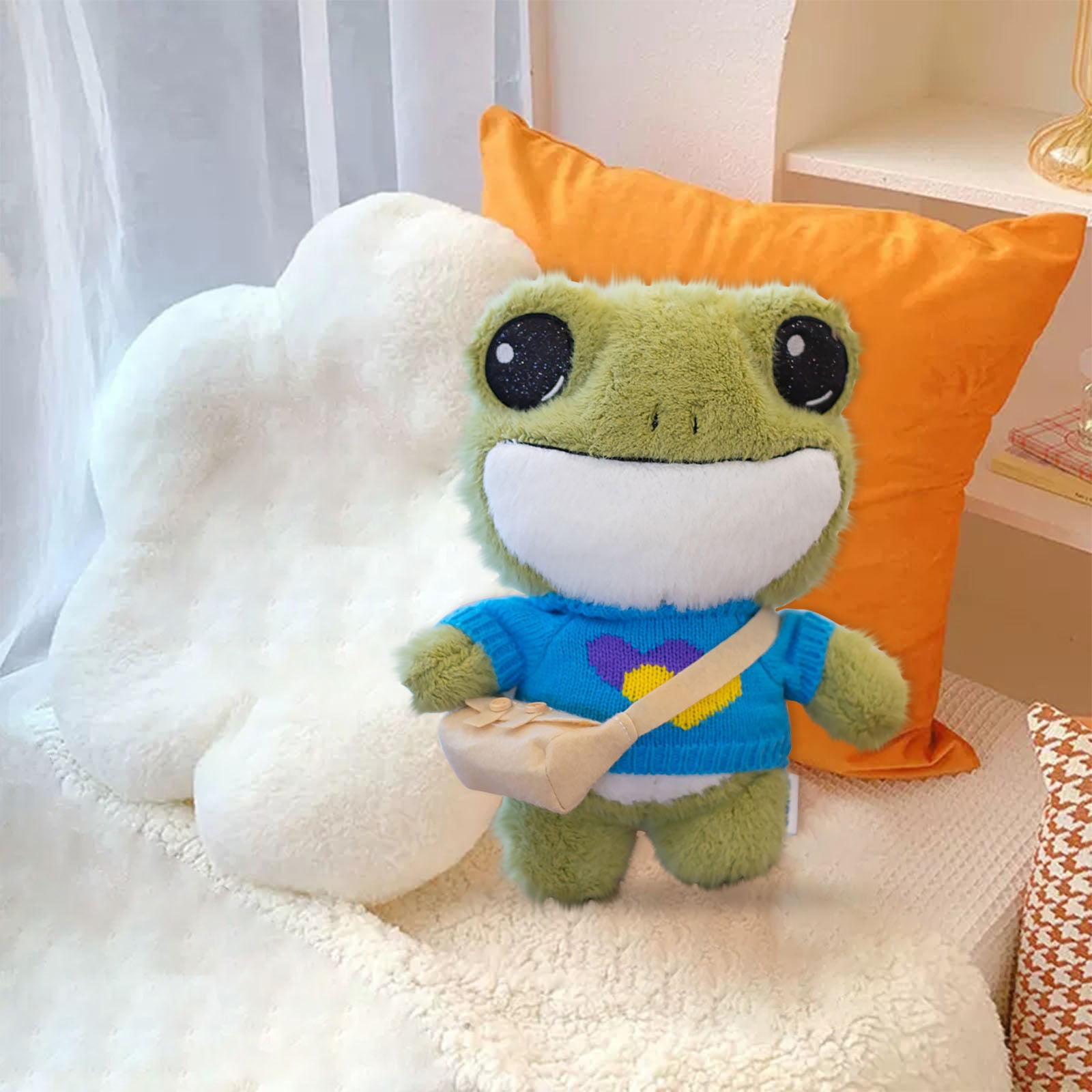 BooBubble Cute Realistic Green Frog Plush Toy Green Frog Stuffed Animal ...