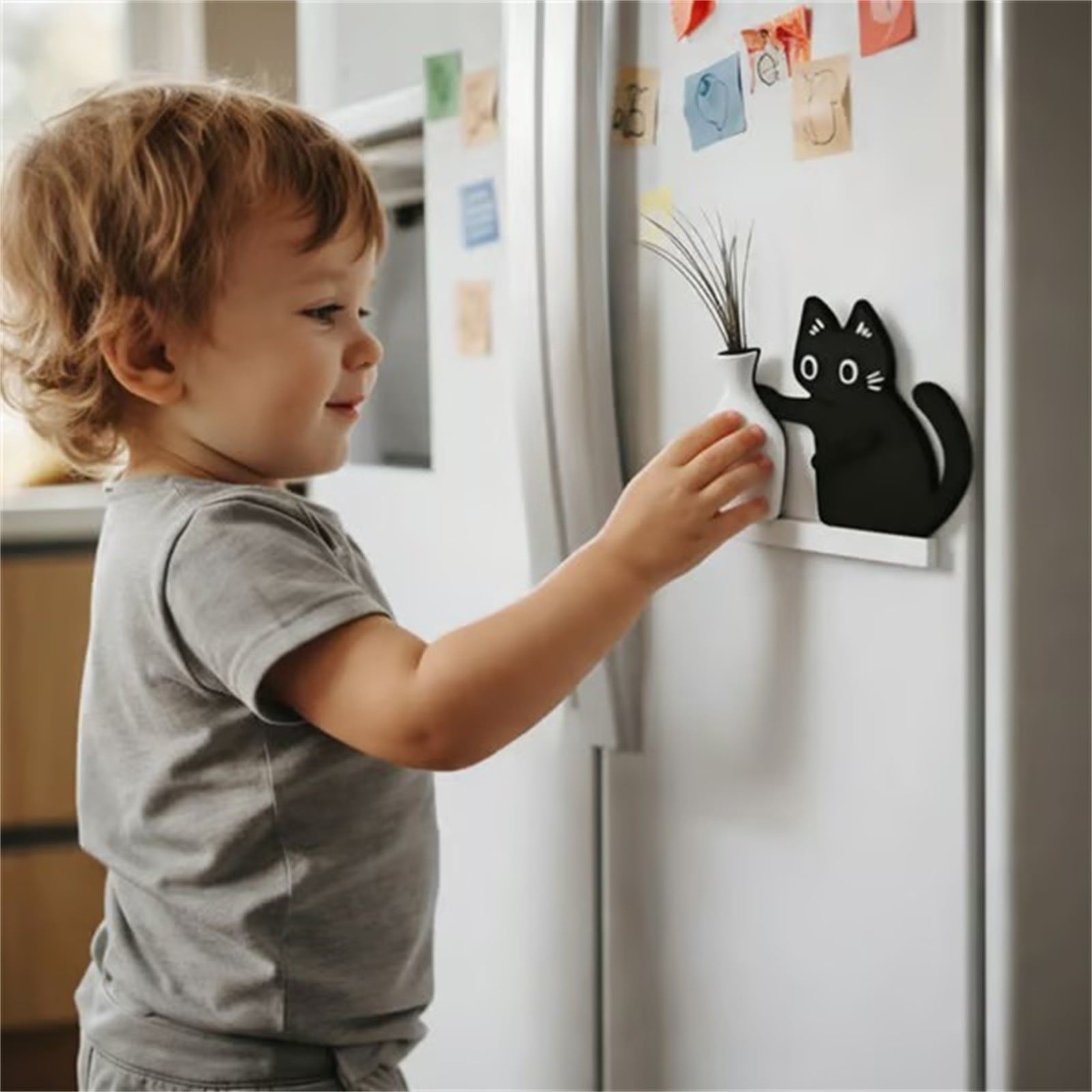 BooBubble Push Flower Vase cat whisker holder, Cat Fridge Magnets ...