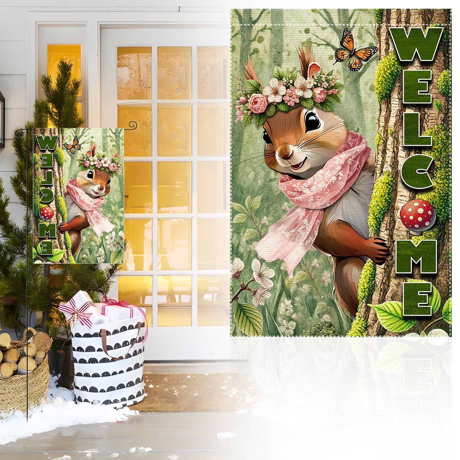 BooBubble Spring Welcome Garden Flag 12x18 inch Vertical Double-Side ...