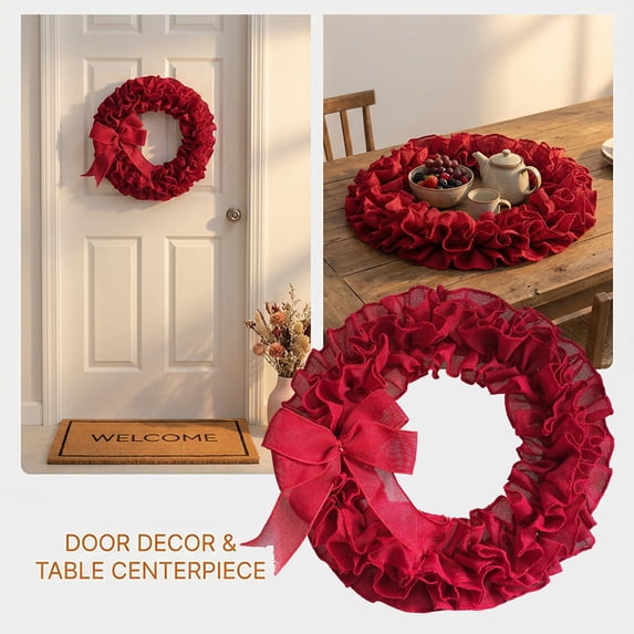 BooBubble Valentine's Day Wreath Festival Ribbon Wreath with Bow For ...