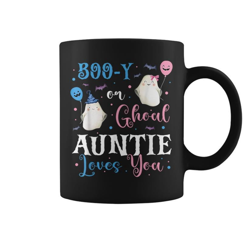 BooY Or Ghoul Auntie Loves You Baby Boo Halloween Gender Coffee Mugs ...