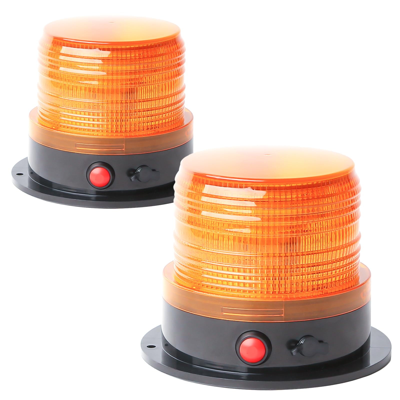 BooYu 2-Pcs Battery Operated Amber Warning Beacon Light w/Magnetic Base ...