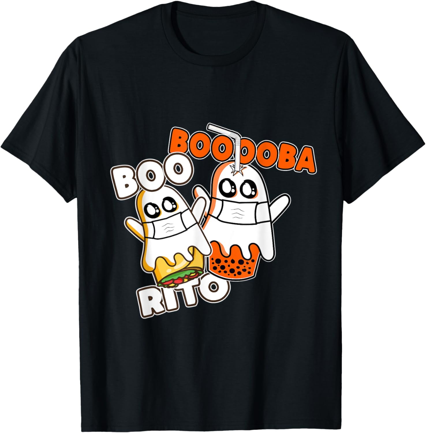 Booba Boo rito Kawai Boba Tea Burrito inside Halloween Ghost Funny ...