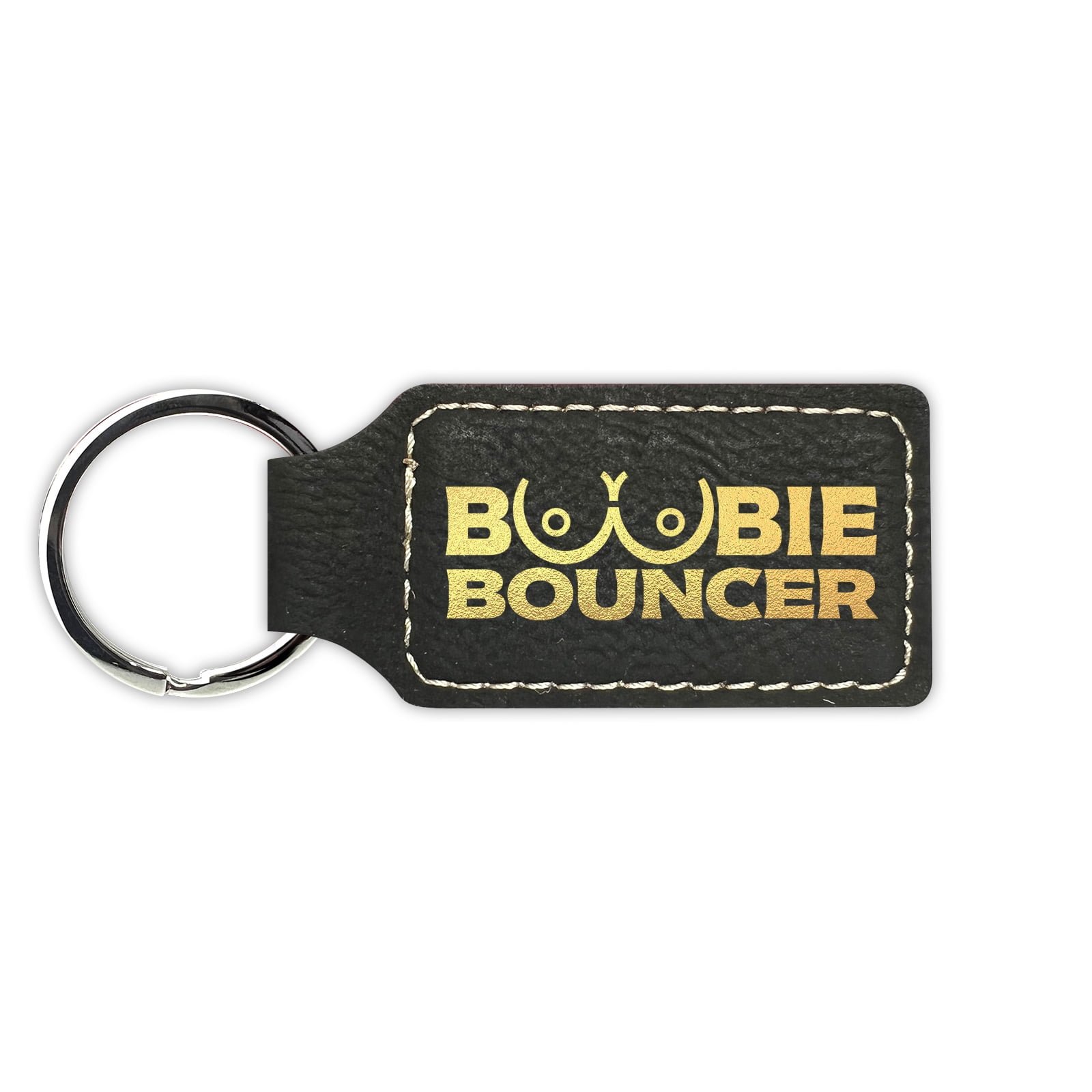 Boobie Bouncer Keychain Leatherette Rectangle - Laser Engraved - Many ...