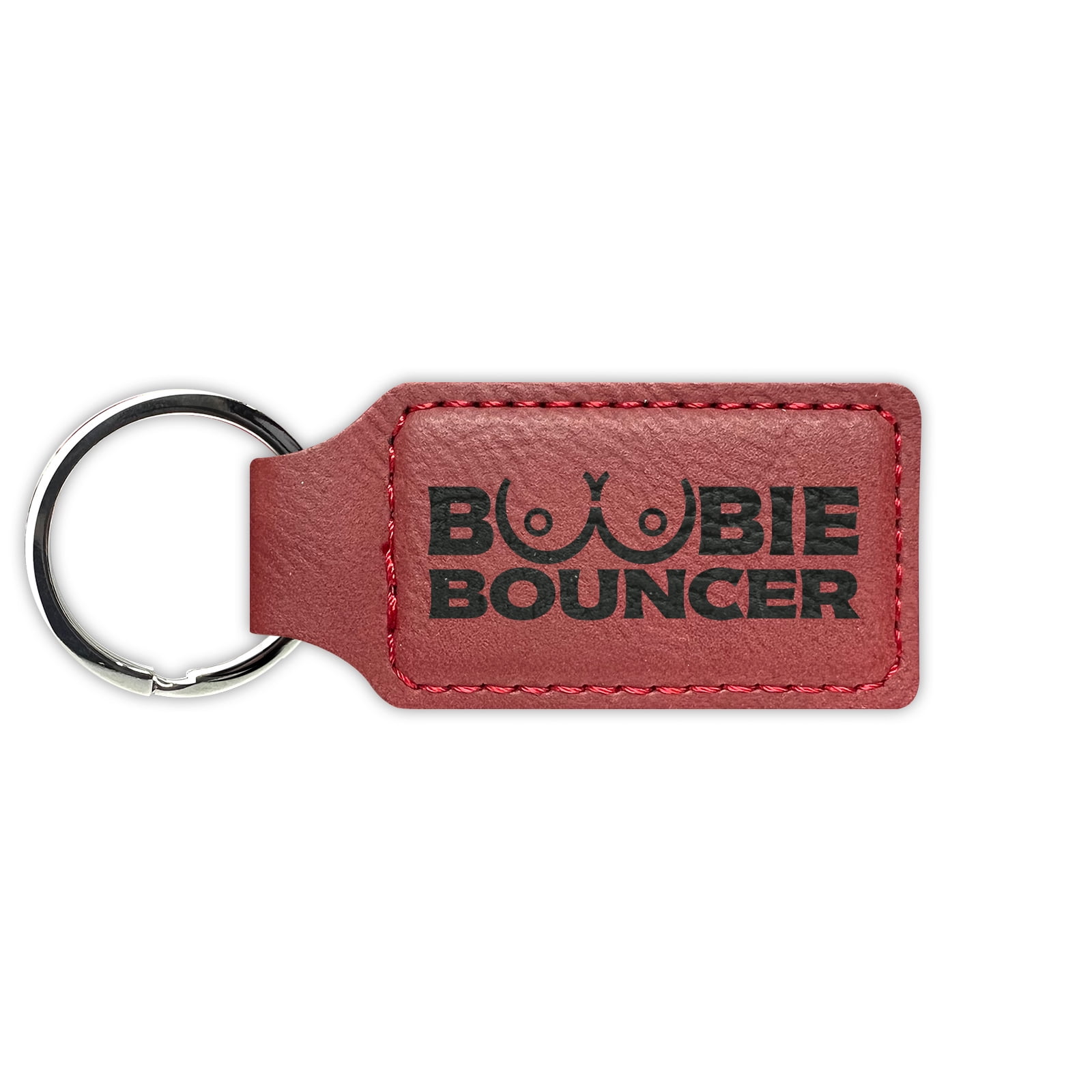 Boobie Bouncer Keychain Leatherette Rectangle - Laser Engraved - Many ...