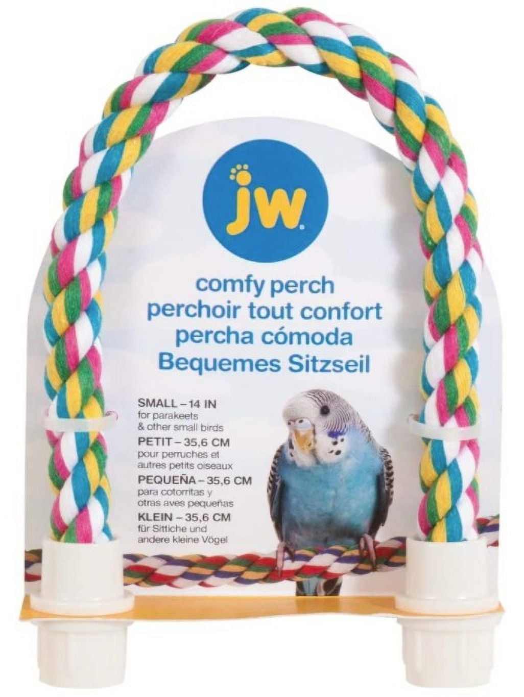 JW Pet Parrot Cage Perch - Flexible, Multi-Color, Comfy Rope for Birds ...