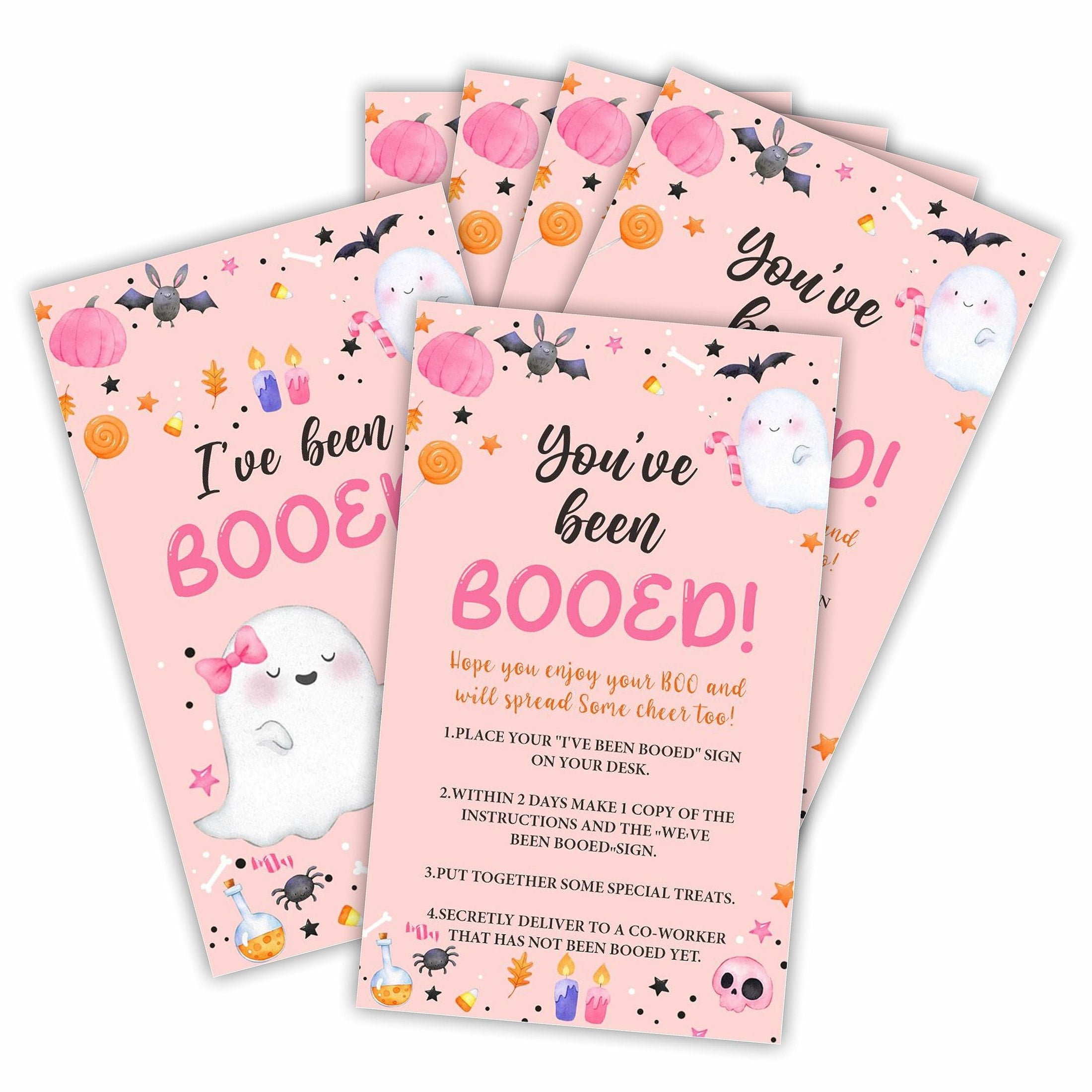 Booed Cheer Cards - 50 Fun Spreading Game Cards for Co-Workers, Family ...