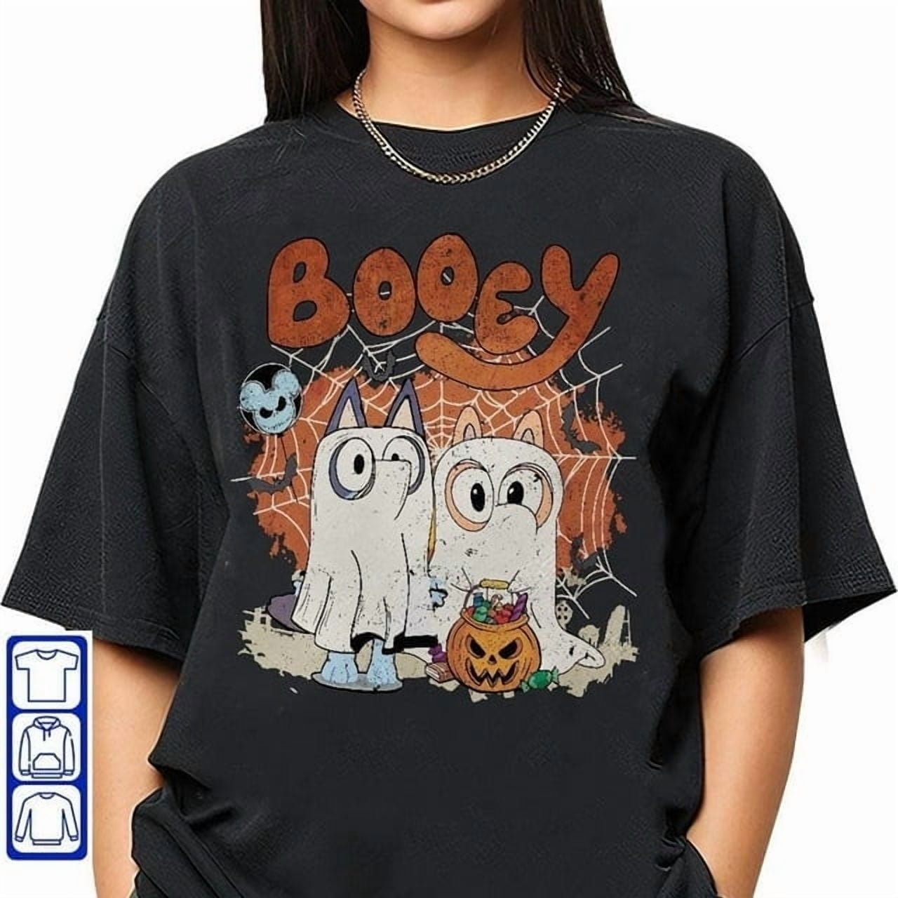 Booey Halloween Shirt, Bluey Family Spooky Tee, Black T-Shirt,Black ...
