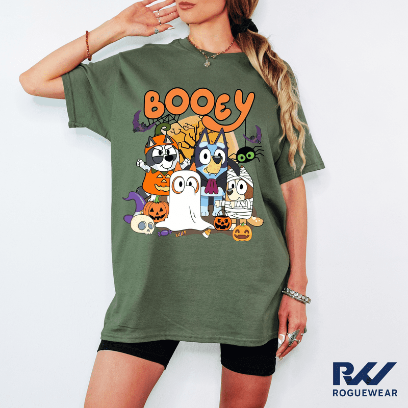 Booey Halloween Shirt | Cartoon Puppy Boo Crew Tee | Cute Spooky Season ...
