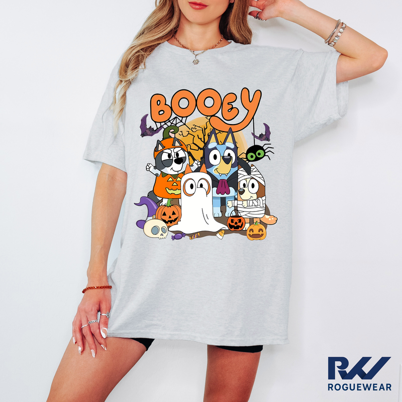 Booey Halloween Shirt | Cartoon Puppy Boo Crew Tee | Cute Spooky Season ...