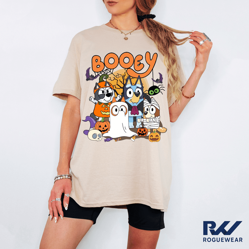 Booey Halloween Shirt | Cartoon Puppy Boo Crew Tee | Cute Spooky Season ...