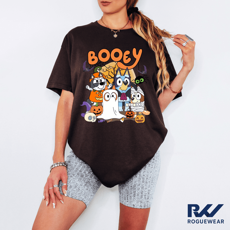 Booey Halloween Shirt | Cartoon Puppy Boo Crew Tee | Cute Spooky Season ...