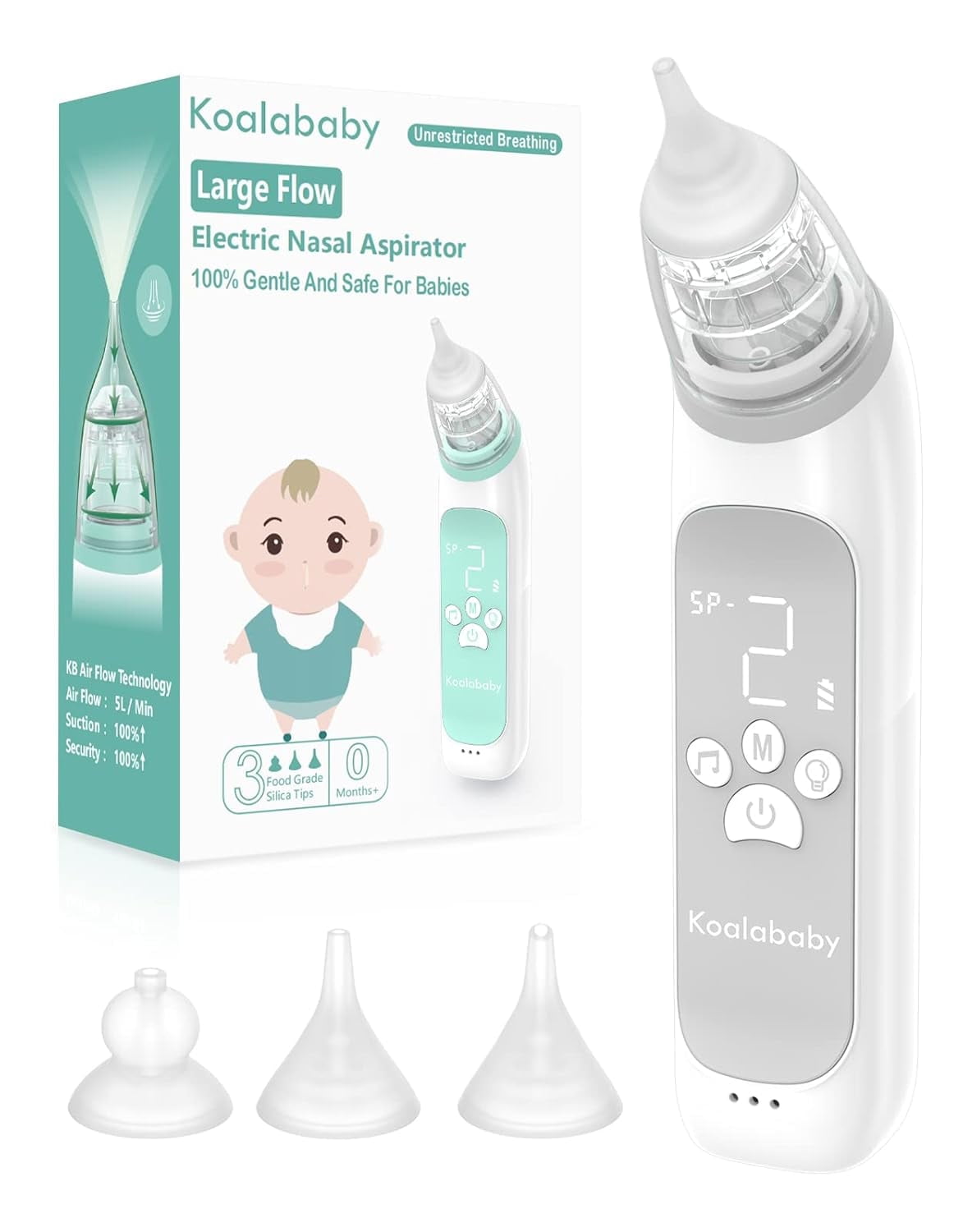 Booger Sucker, Large Flow Electric Nasal Aspirator, 2023 Newest Nose ...
