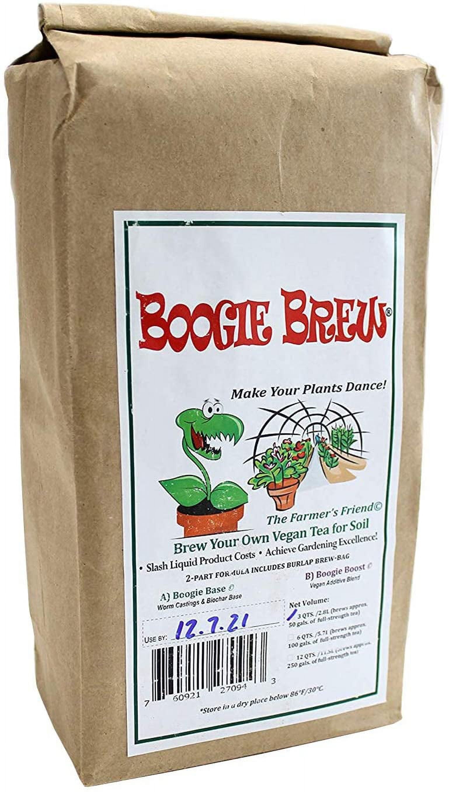 Boogie Brew Organic Heavy Harvest Compost Tea Fertilizer, 2-Part, 3lbs ...