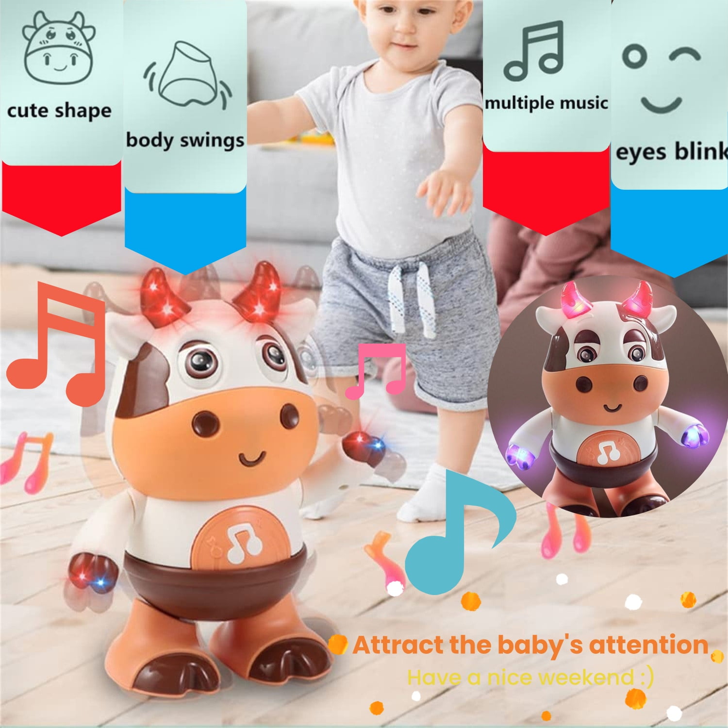 Boogie Cow Light up Dancing Cow for Active Fun, Dancing Cow Toy ...