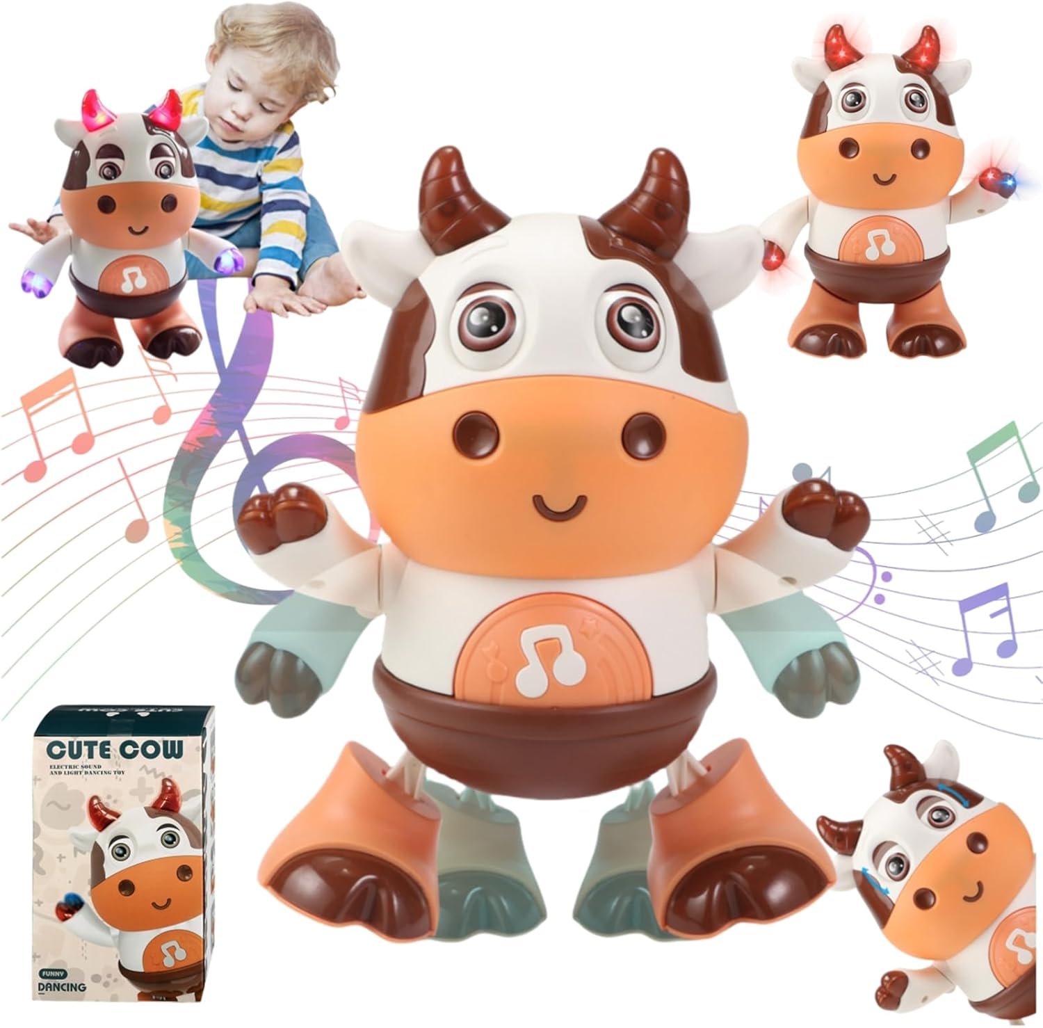 Boogie Cow Light Up Dancing Cow, 2025 New Musical Dancing Cow Toy with ...