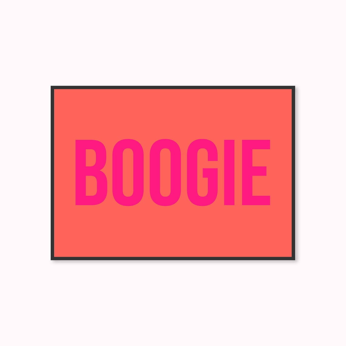 Boogie Fun Dance Typography Wall Art Poster, 70'S Disco Sign, Bright ...