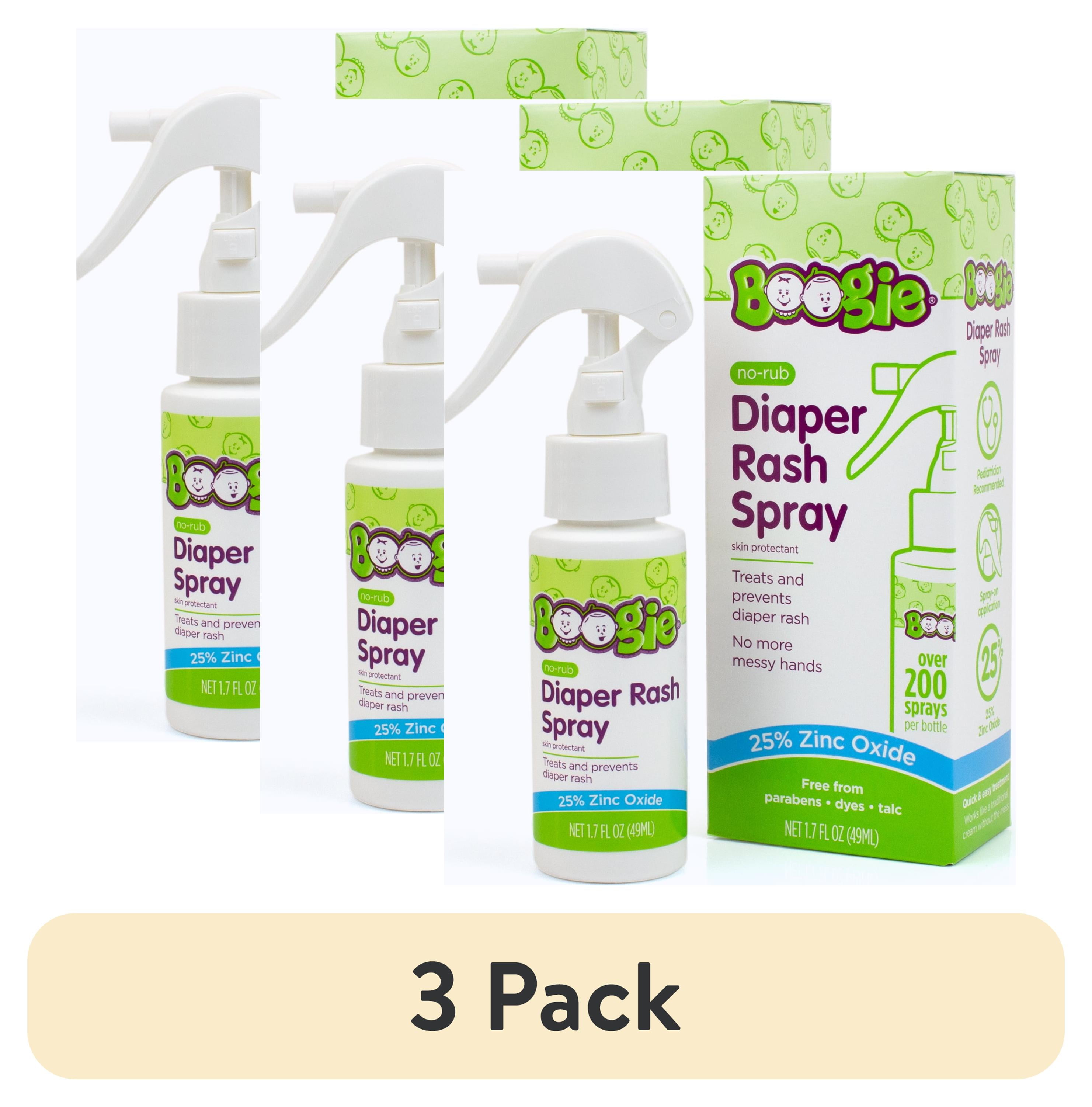 (3 pack) Boogie No-Rub Liquid Diaper Rash Spray with Zinc Oxide, 1.7 fl ...