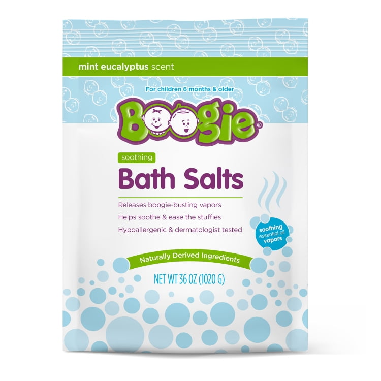 Boogie Soothing Bath Salts for Kids, Mint Eucalyptus, 36 oz Pouch ...