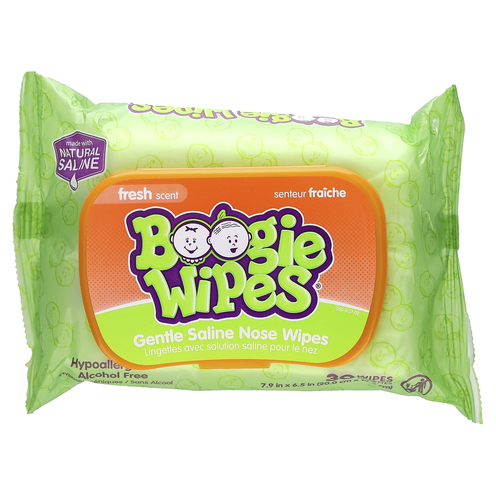 Boogie Wipes Natural Saline Nose Wipes, Fresh Scent, 30 Ct - Walmart ...