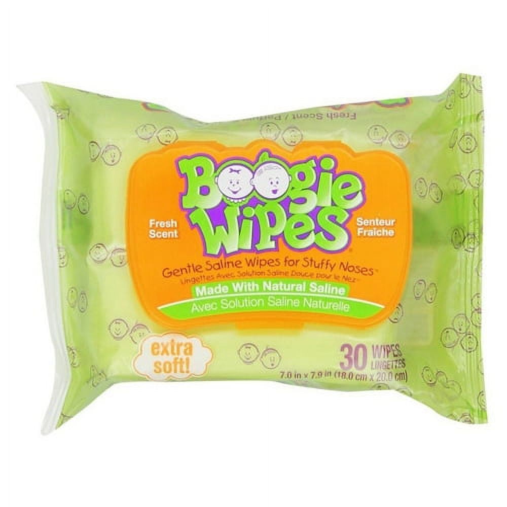 Boogie Wipes Natural Saline Nose Wipes, Fresh Scent, 30 Ct - Walmart.com