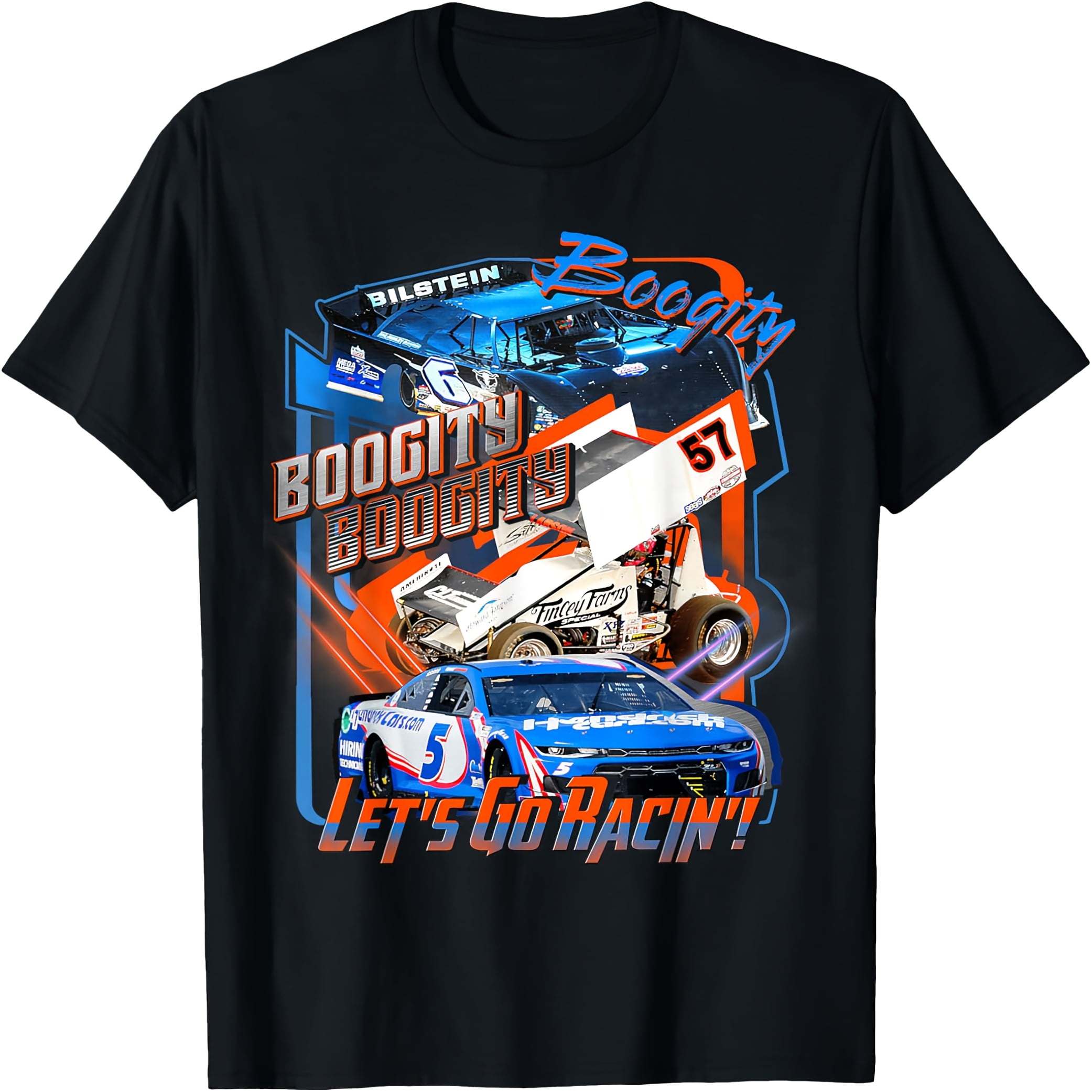 Boogity Let's Go Racing" 100% Cotton T-Shirt - Short Sleeve, Crew Neck ...